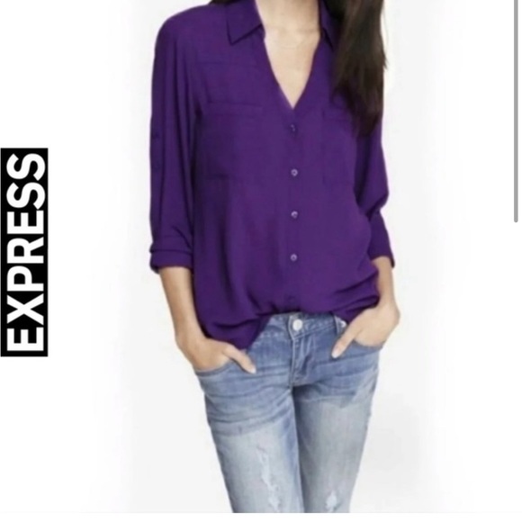 Express | Tops | Small Express Portofino Purple | Poshmark